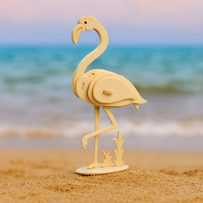 DIY Models Kits for Kids 3D Wooden Puzzle - JP269 Flamingo – GeorgiePorgy
